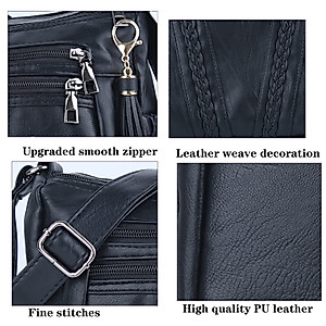 ELDA Crossbody Bags For Women Pocketbooks Soft PU Leather Purses and Handbags Multi Pocket Shoulder Bag