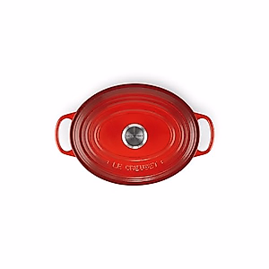 Le Creuset Enameled Cast Iron Signature Oval Dutch Oven, 2.75 qt., Cerise