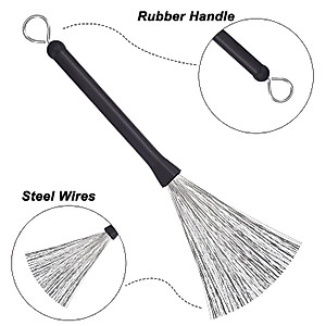 Drum Sticks Drum Wire Brushes Drum Brushes Drum Sticks Retractable Brushes Drums Sticks Drum Brushes Set for Jazz Acoustic Music Lover Gift Total 2 Pairs with Portable Storage Bag