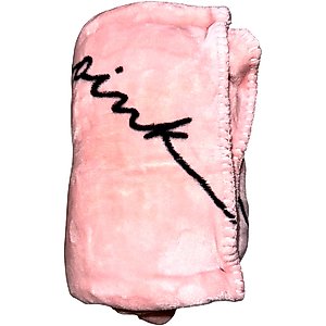 Victoria's Secret Pink Sherpa Blanket Chalk Rose Black Love Pink Logos