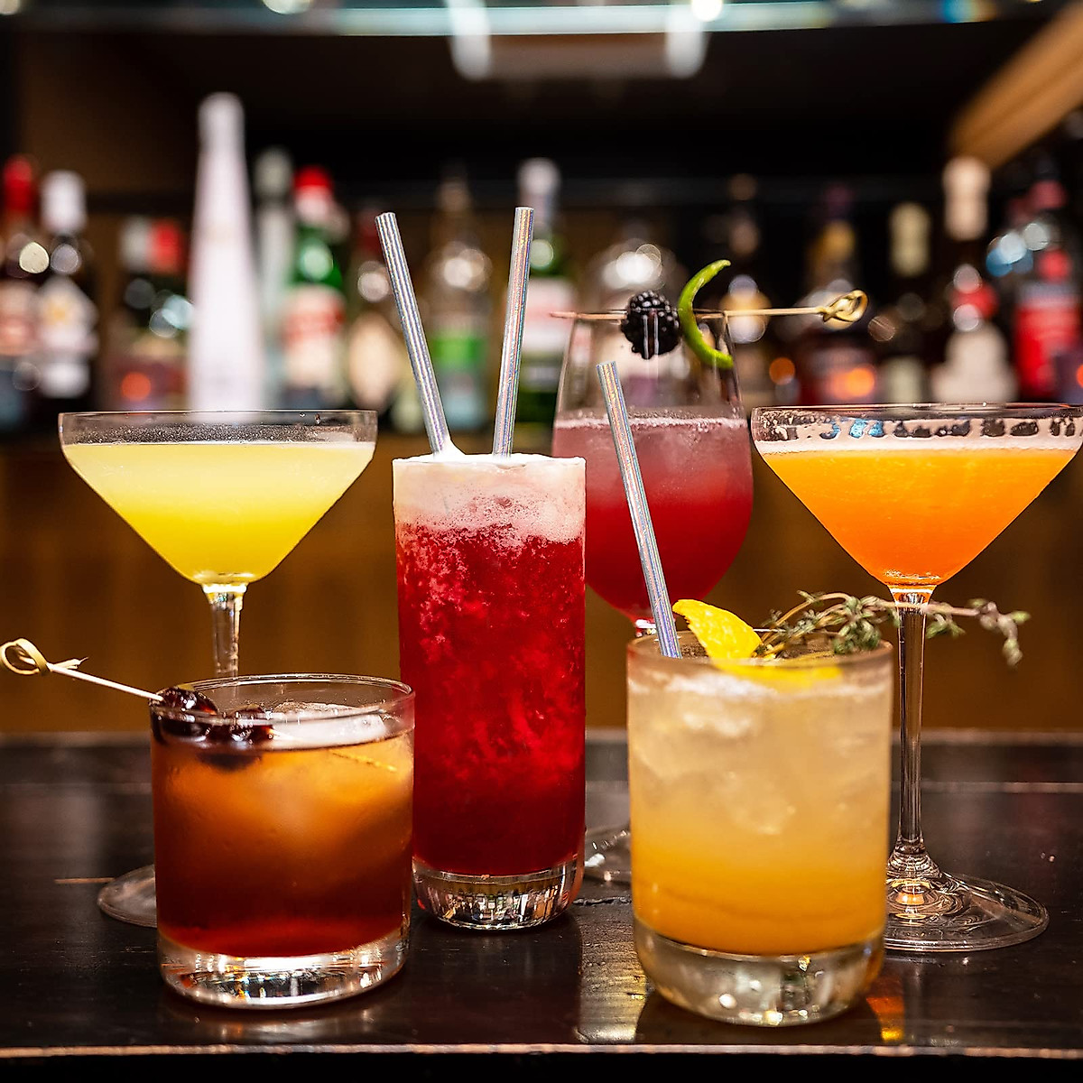 Whaline 200Pcs Iridescent Paper Straws Glitter Disposable Straws Clinquant Drinking Well Crafted Straws for Juices Shakes Birthday Wedding Baby Shower Decoration Unicorn Mermaid Party Event Supplies