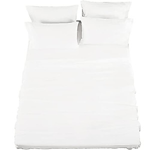 POLO World Network 6 Piece Sheet Set, Microfiber, White, Queen Sheet Set