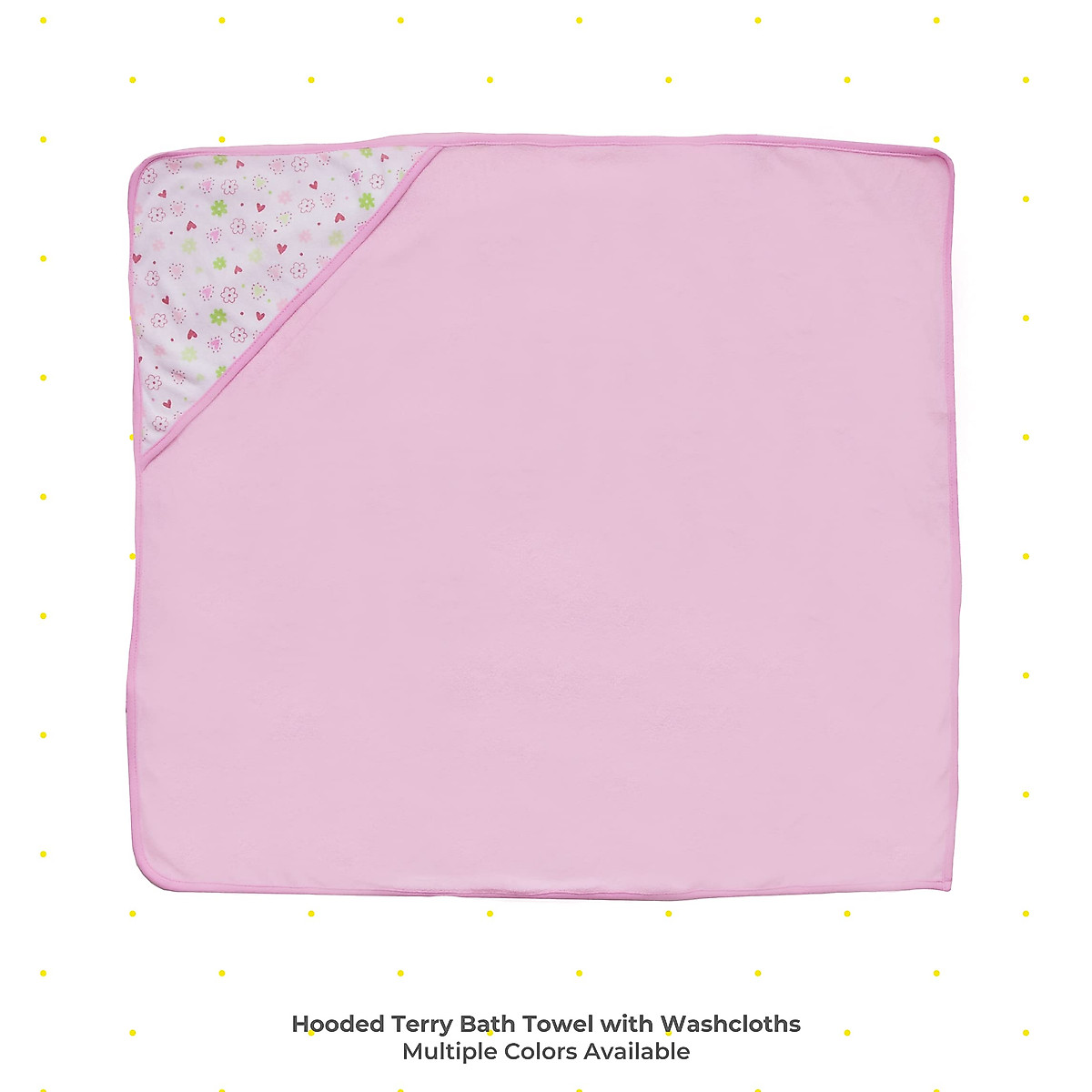 Spasilk Bath Hooded Towels & Washcloths Set for Babies, 2 Hooded Terry Bath Towels & 2 Washcloths, Pink Butterfly