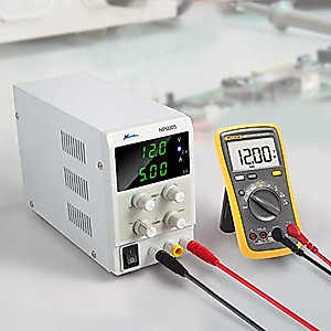 60V 5A DC Bench Power Supply Variable 3-Digital LED Display with CC/CV Mode- Free Alligator Leads for Repair, Lab, DIY Tool, Electronic Research, Powering Ebike, Tinkering