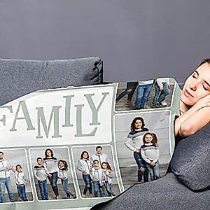 Sycamo Custom Blanket with Photos Personalized Blankets Customized Blankets with Photos Gifts for Family Dad Mom Son Daughter Photo Blanket Gifts