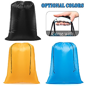 ADVcer 2pack Extra Large Laundry Bag 55x43.3" + Silicone Tote Handle, Heavy Duty Oxford Dirty Clothes Travel Drawstring Bags Storage Sack, Easy fit Laundry Hamper and Basket (Machine Washable, Black)