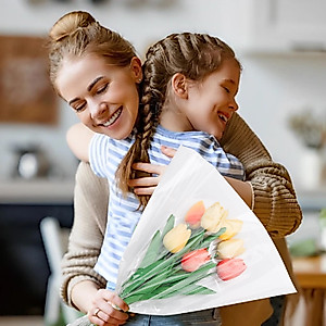 100 Pcs flower packaging transparent bag,flowers bouquet sleeve transparent cellophane Suitable for flower shop, shopping mall flower packaging