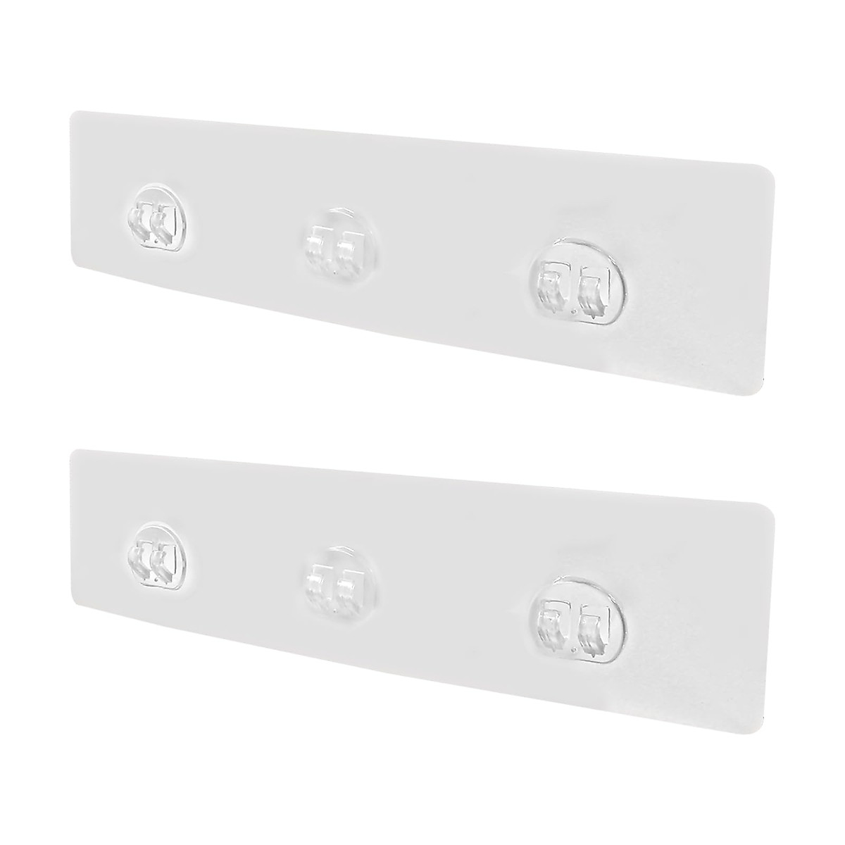 Uenhoy 2 Pcs Shower Caddy Adhesive Replacement with 3 Hook, No Drilling Adhesive Hook Sticker for Soap Holder & Bathroom Storage Shelves, Clear Self-Adhesive Hanging Hooks, 11.8" x 2.75"