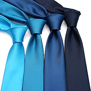 ZENXUS Extra Long Solid Tie for Men Big and Tall, Deep Navy XL Tie 63 inch