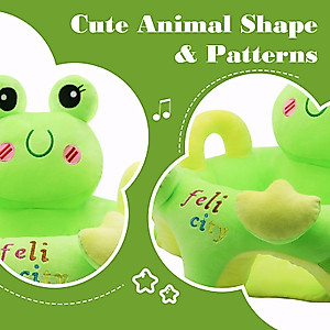 vocheer Baby Sitting Chair, Comfortable Infant Soft Plush Floor Support Seat Baby Learning to Sit Soft Animal Shaped Baby Sofa for Newborn(Radish Rabbit)