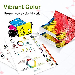 HOINKLO Remanufactured Ink Cartridge Replacement for Epson 202XL 202 XL T202XL use with Epson Workforce WF-2860 Expression Home XP-5100 (2 Black, Cyan, Magenta, Yellow, 5-Pack)