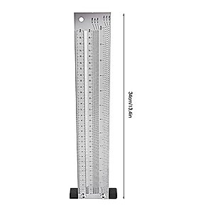 Ultra Precision Marking T-Rule Hole Ruler Stainless Scribing Mark Carpenter Line Gauge Carpenter Measuring Tool(12 inches)