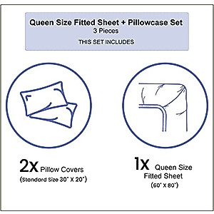 Decorative Bedding Sheet Set Queen Size, Leaves Deep Pockets Fitted Sheet & 2 Pillow Sham Set, Modern Leaf Forms Geometric Lines Shape Print Microfiber 3pc Bed Sheets Set, for Boys & Girls Bedding