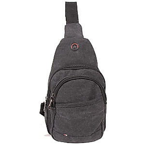 WESTEND Crossbody Canvas Sling Bag Backpack with Adjustable Strap, Charcoal