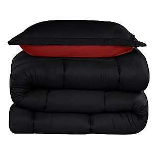 Utopia Bedding Twin/Twin XL Comforter Set Kids with 1 Pillow Sham - Bedding Comforter Sets - Down Alternative Reversible Black/Red Comforter - Soft and Comfortable - Machine Washable
