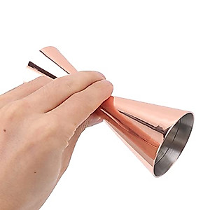 HOHXFYP Jigger,Stainless Steel Double Layer Desig Double Jigger,30mm to 60mm one Handed Operation Jigger for Bartending Use,Adopts Professional Welding Structure(30mm to 60mm-Pink)