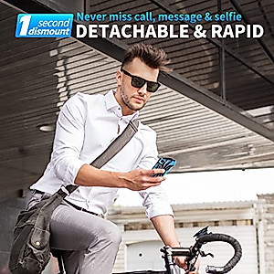 VUP Bike Phone Mount Detachable, Universal Bicycle Phone Holder with 360° Rotatable Silicone Mount for iPhone 14/13/Pro Max/Pro/mini/12/11/Xs/Max/Xr/X/7/8/Plus and 4.0''~6.7'' Cellphones