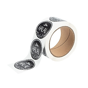 Restaurantware Label Tek 2 Inch Tamper-Evident Stickers For Halal 500 Rolled Tamper Seal Stickers - Chalkboard Design For Safe Food Delivery Black With White Font Plastic To Go Stickers