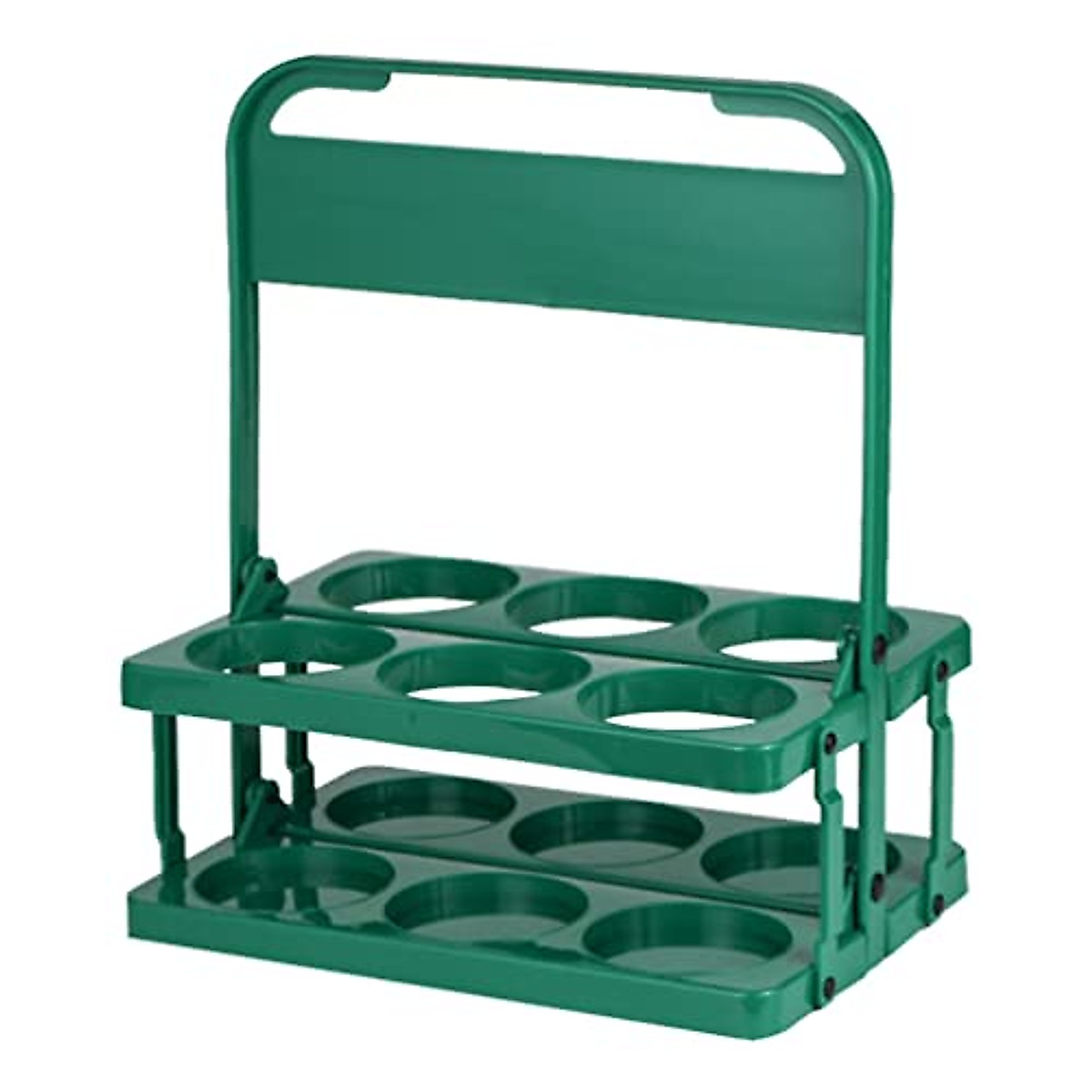 Zerodeko Drink Carrier Wine Bottle Glasses Caddy Plastic Beer Carrier Drinking Desk Accessories 6 Pack Bottle Case Wine Organizer Gift for Wine Lover Green Drink Carriers