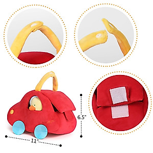 TILLYOU Plush Rattle Toys for Baby Set of 4 - Soft Plush Stuffed Animal Rattle for Newborns, Rattle Shaker Set for Infants, Gifts for Girls Boys, Shaker & Teether Toys for 3 6 9 12 Months