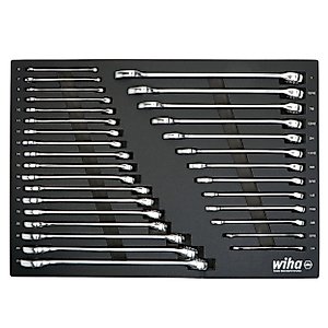 Wiha 30492 31 Piece Combination Wrench Tray Set - SAE and Metric