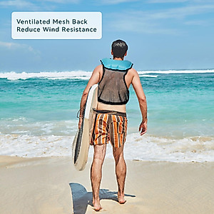 OMOUBOI Floatage Jackets Adult Lightweight Inflatable Snorkel Vest with Adjustable Leg Straps for Men Women Suitable for 90-220lbs for Outdoor Water Sports