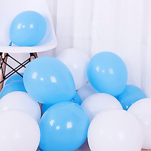 Light Blue Latex Balloon 12 inches 100Pcs, Sky Blue Balloons for Party Birthday Wedding Holiday Decorations Kid's Baby Shower Balloons