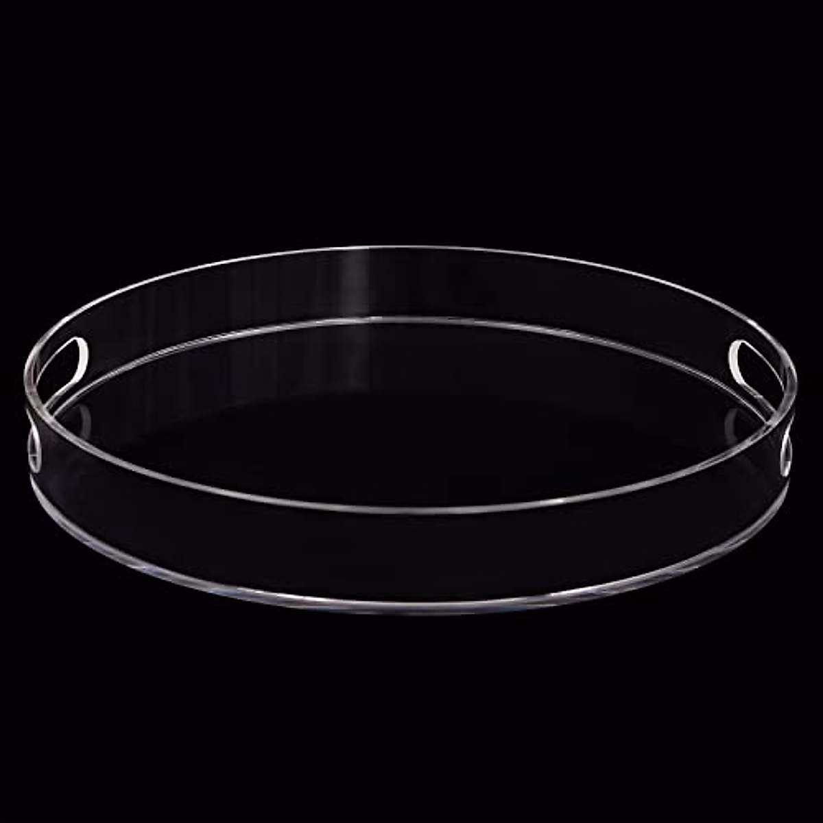 Acrylic Tray, Clear Serving Tray with Handles Decorative Tray Organizer for Coffee Table Bathroom Kitchen Office, 15.75 x 15.75 x 1.97inch