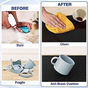 StepRite Kitchen Mat, 2PCS Kitchen Rugs, Cushioned Anti Fatigue Kitchen Mats for Floor, Non-Slip Standing Desk Mat, Waterproof Kitchen Rug Set for Kitchen, Floor, Office (17 "×47" +17 "×30 ", Black)