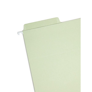 Smead Erasable FasTab Hanging File Folder, 1/3-Cut Built-in Tab, Letter Size, Moss, 20 per Box (64032)