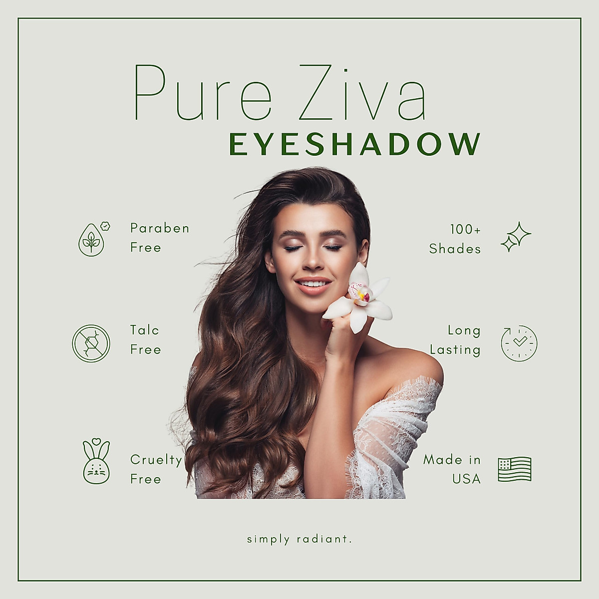 Pure Ziva Pink Glow Satin Light Baby Pink Opal Sunkissed Shimmering Shimmer Pressed Powder Single Vegan Eyeshadow; Talc, Paraben & Cruelty Free