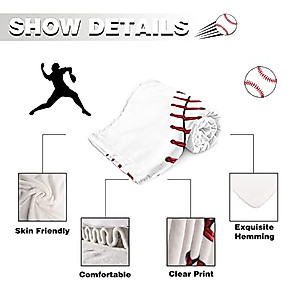 Baseball Blanket for Boys Girls, Super Soft Kids Baseball Gifts Blanket, Lightweight Cozy Flannel Baseball Throw Blankets for Birthday Christmas Thanksgiving Bed Couch Sofa 40in X 50in