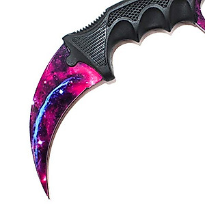 WeTop Karambit Knife, CS-GO for Hunting Camping Fishing and Field Survival, Stainless Steel Fixed Blade Tactical Knife with Sheath and Cord (Purple Star).
