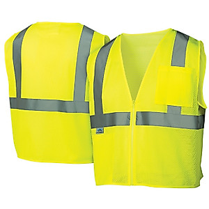 Pyramex RVZ21 Series Safety Vest Class 2 Economy Vest Hi Vis Lime Extra Large