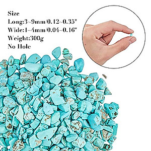 AHANDMAKER Natural Turquoise Chip Beads, 2/3 Pound Polished Tumbled Gemstone Chips Undrilled Crystals for Decoration