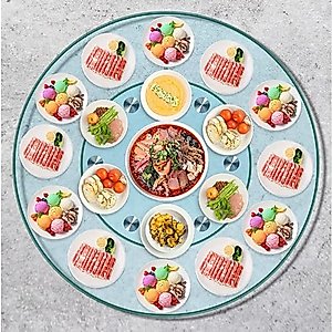 CLSQLXYJZC Dining Table Top Serving Plate, 12mm Thick Round Glass Turntable Lazy Susan, 360° Smooth Rotating Serving Plate, for Large Tabletop Serving Plate (Color : Clear, Size : 80cm (31.5inch))
