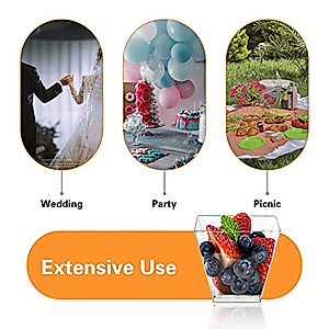 theirsova 60 Pack Dessert Cups, 4oz Parfait Cups with Lids and Spoons,Plastic Appetizer Cups with Lids,for Mousse Puddings, Party Supplies