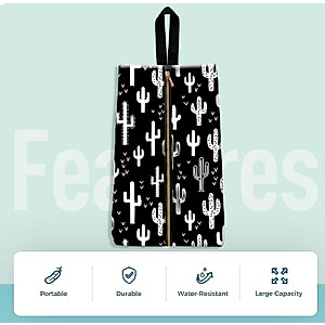 AKMASK Travel Shoe Bags for Travel Essentials, Cute Waterproof Nylon Travel Shoe Bags for Men & Women Shoe Storage Organizer with Rose Gold Zipper Closure, Portable Luggage Organizer Shoe Pouch with