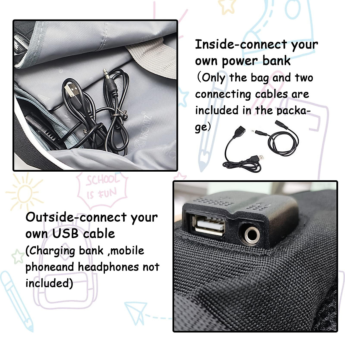 IUTOYYE Boy's Backpack, 3D Print Anime Bags Comic Fans School Student Backpack with USB Charging Port… (M Style)