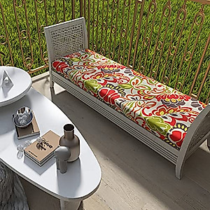 RULAER 30x14x2.5inch Bench Cushion for Indoor Outdoor Furniture Durable UV Resistant Lounge Patio Seat Pad Anti-Slip Garden Cushions (Idyllic Zippered for Easy Clean