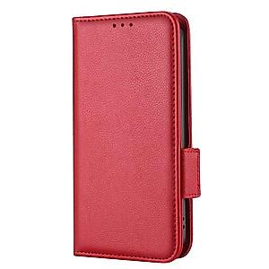 Case Compatible with Samsung Galaxy Z Fold 3,Leather Flip Case with Card Slot,Wallet Design,Standable Flip Case Red