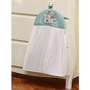 EVERYDAY KIDS Precious Moments Noah’s Ark 4 Pc Crib Bedding for Boys Nursery Set Includes Baby Bed Quilt, Fitted Sheet, Dust Ruffle and Diaper Stacker with Sweet Images of Elephants and Giraffes