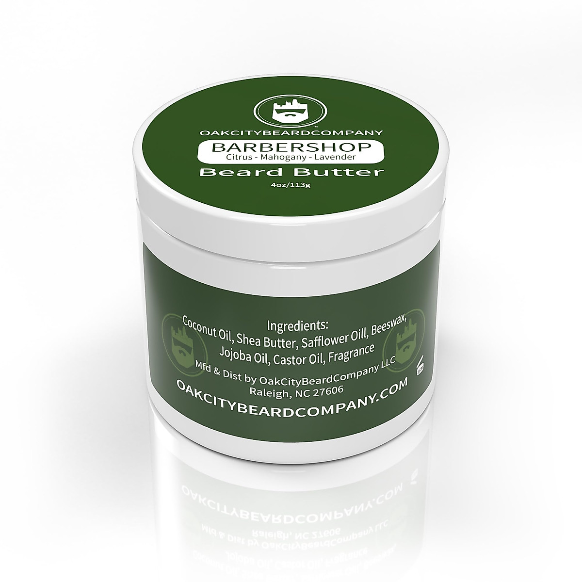 Oak City Beard Company - BarberShop - 4 Ounce - Beard Butter - Beard Conditioner - Citrus - Mahogany - Green Notes - Lavender