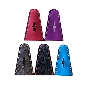 ZSHJGJR 2pcs Archery Bow Tip Guard Protector Leather Recurve Bow Limb Tip Protector Gear for Traditional Bow Longbow (Red)