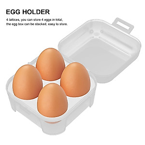 Compartment Egg Holder 3pcs Egg Travel Box Fresh Chicken Egg 4 Lattices Tray with Cover Lid Portable Egg Container for Home Shop Picnic Outdoor Egg Storage Box