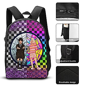 VOZUKO 3pcs Wednesday Backpack Shoulder Backpack Large Capacity Wednesday Bag Sports Bag for Girls Womens