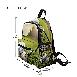 TropicalLife Sport Golf Ball Kids Backpack School Bag, Grass Preschool Bookbag for Toddler Boys Girls Teens