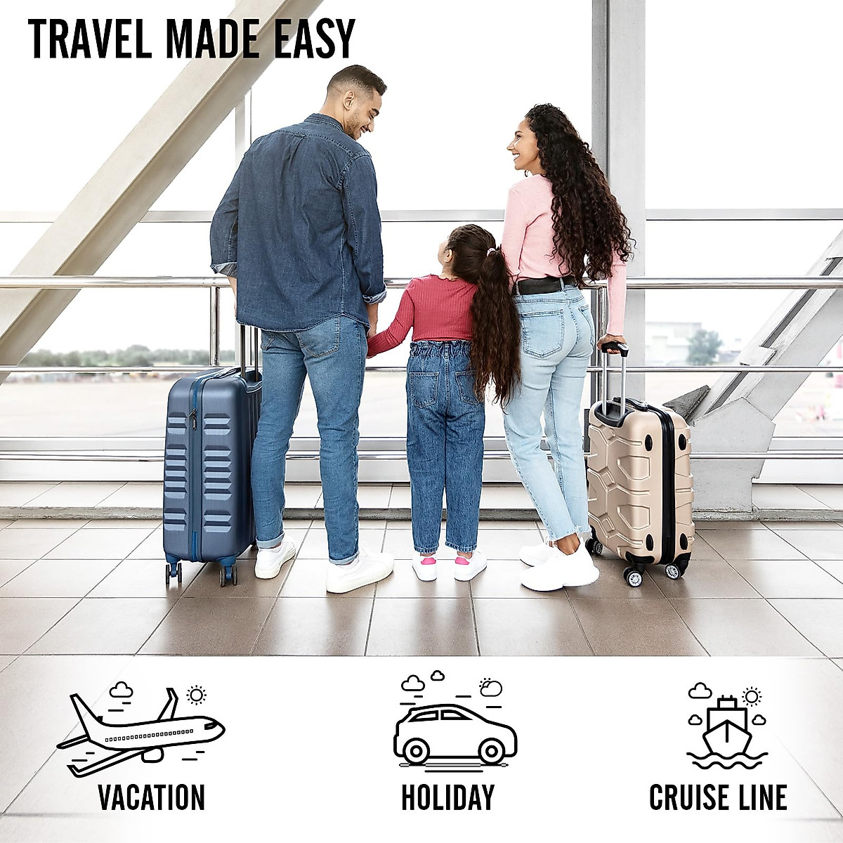 Veken 8 Set Packing Cubes for Travel, Gifts for Women Mom, Suitcase Organizer Bags for Luggage with Hanging Toiletry Bag and Shoe Bag, Vacation Essentials Travel Accessories for Cruise Ship