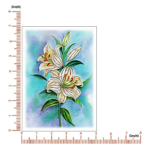 QUILLCRAFT White Lily Sympathy Card, Condolences Greeting Card for Loss of Mother, Father, Him Her Pet, Thinking Of You Card, Quilling Quilled Card with Envelope for Grief and Loss (White Lily)