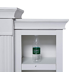HOMCOM 70" W x 15.75" H Electric Fireplace Mantel TV Stand, Media Console Center Cabinet with 6 Shelves and Remote Control, Cream White
